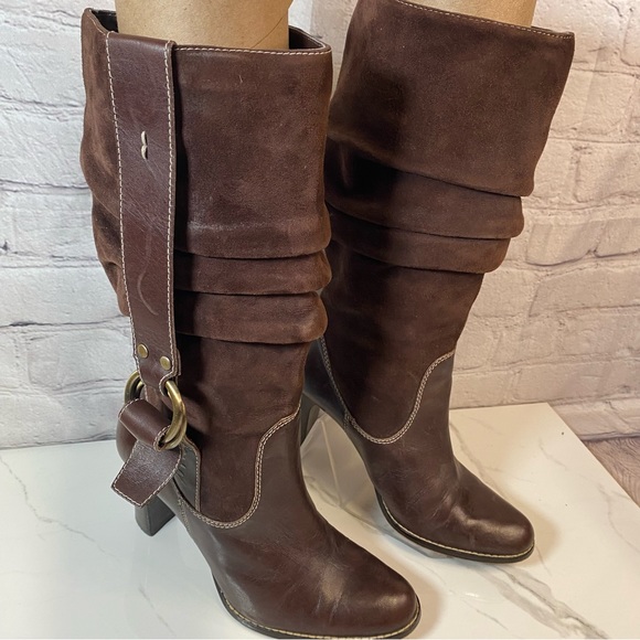Nine West | Shoes | Vintage Nine West Brown Leather Slouch Tall Boots ...